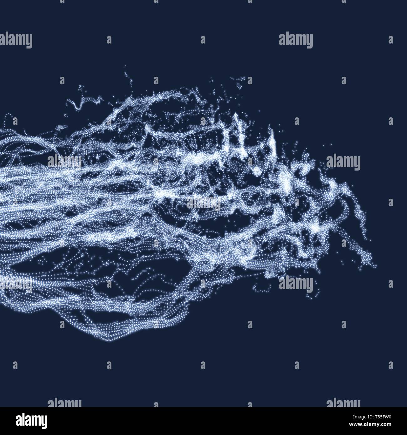 Wave Background. Ripple Grid. Abstract Vector Illustration. 3D ...