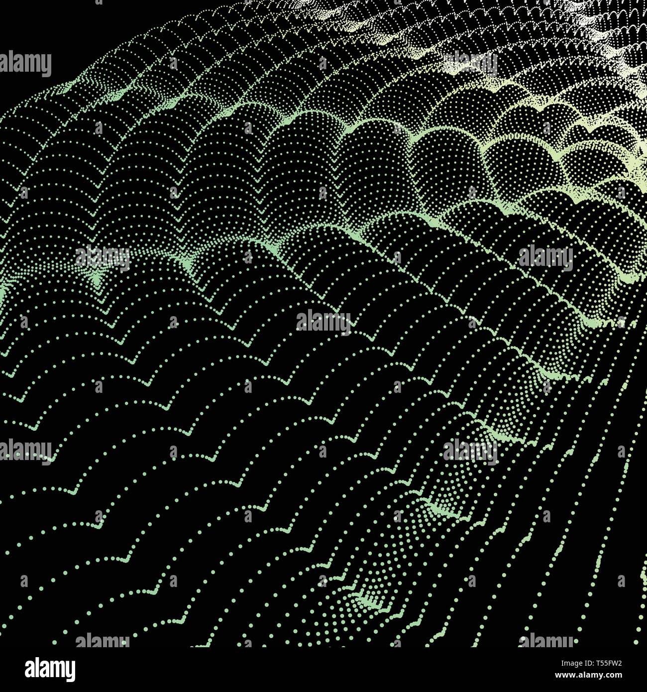 Wavy Grid Background. 3d Abstract Vector Illustration Stock Vector ...