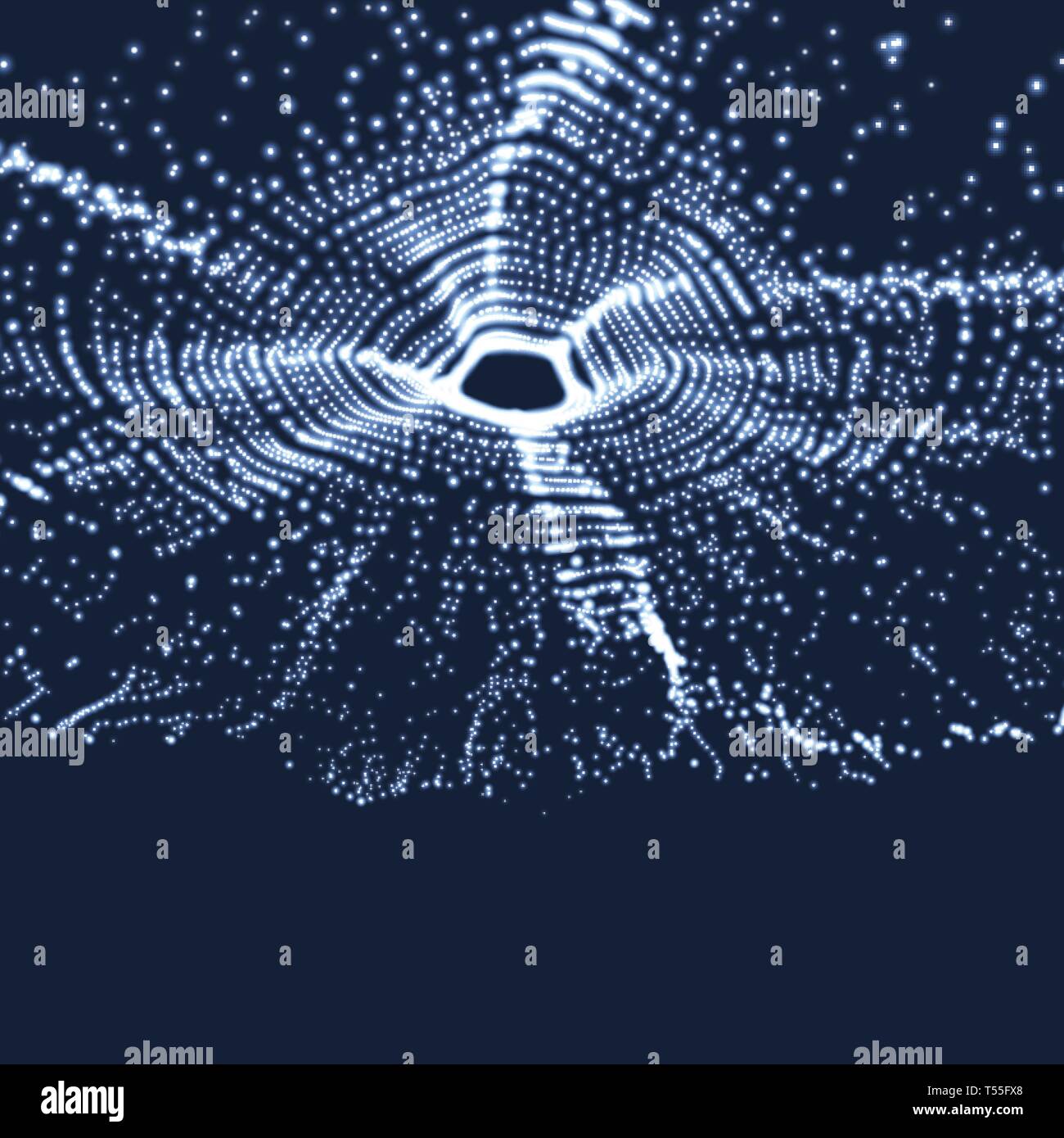 Space vortex. Black hole made from Flying Particles. Abstract Background. 3D Vector Illustration ...