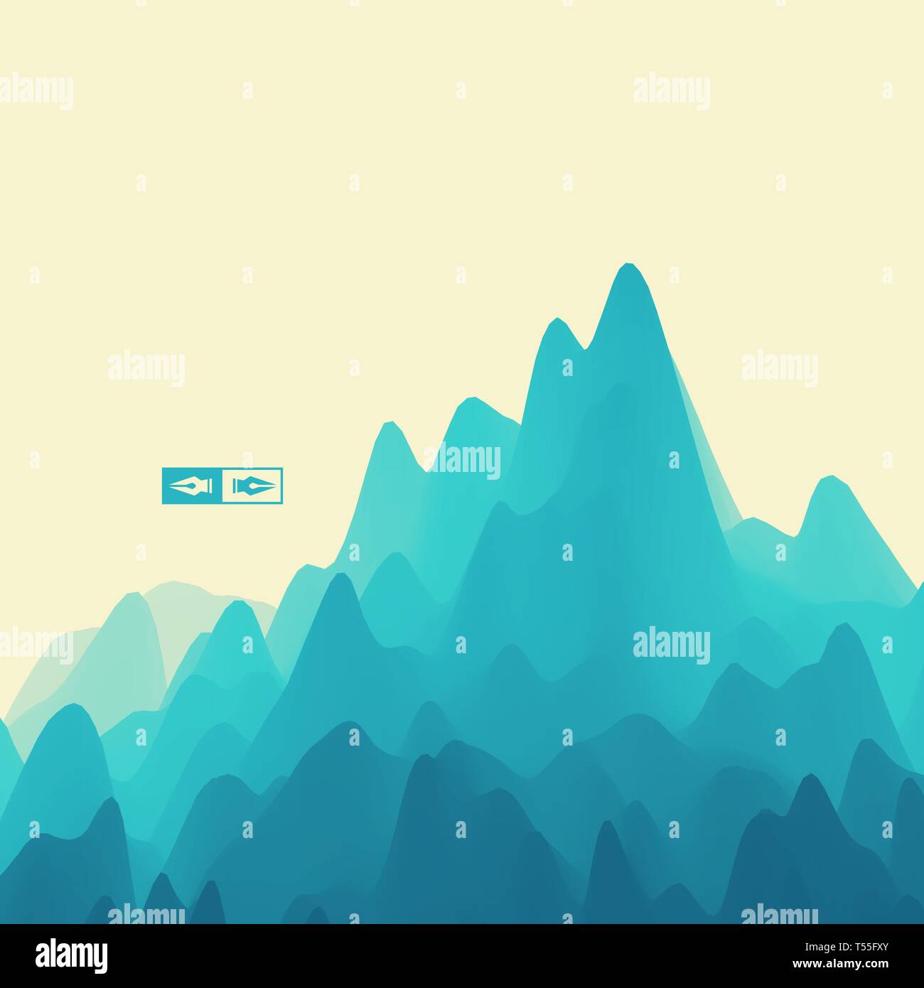Mountain Landscape. Mountainous Terrain. Vector Illustration. Abstract ...