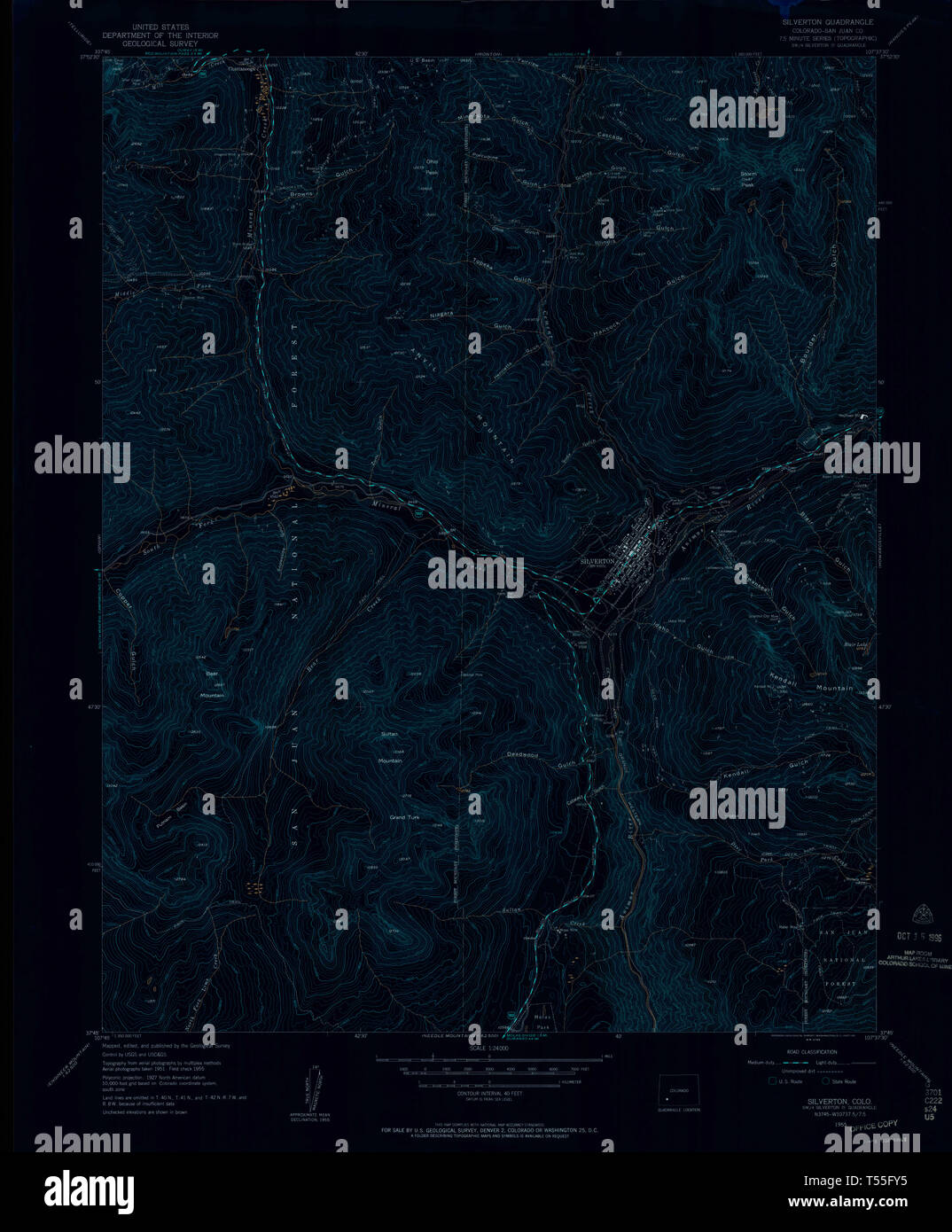 Silverton colorado map hi-res stock photography and images - Alamy