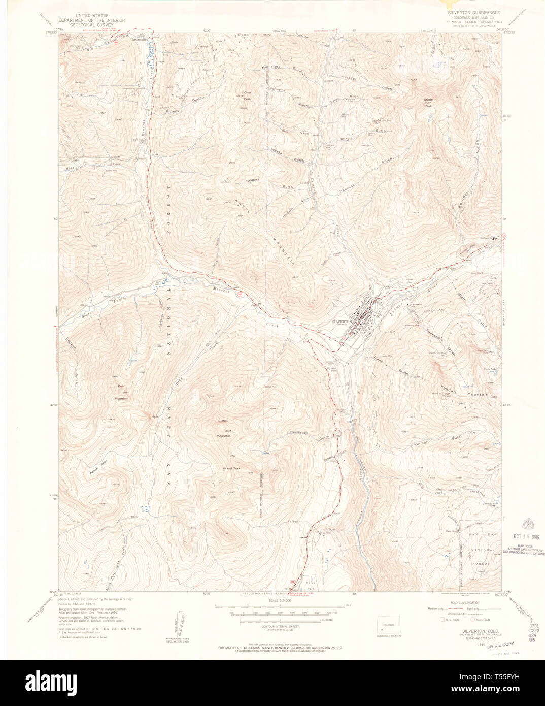 Silverton colorado map hi-res stock photography and images - Alamy