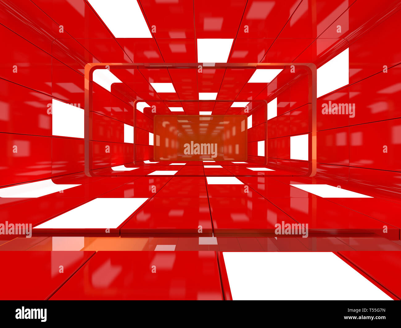 Abstract modern architecture background, empty open space interior. 3D ...