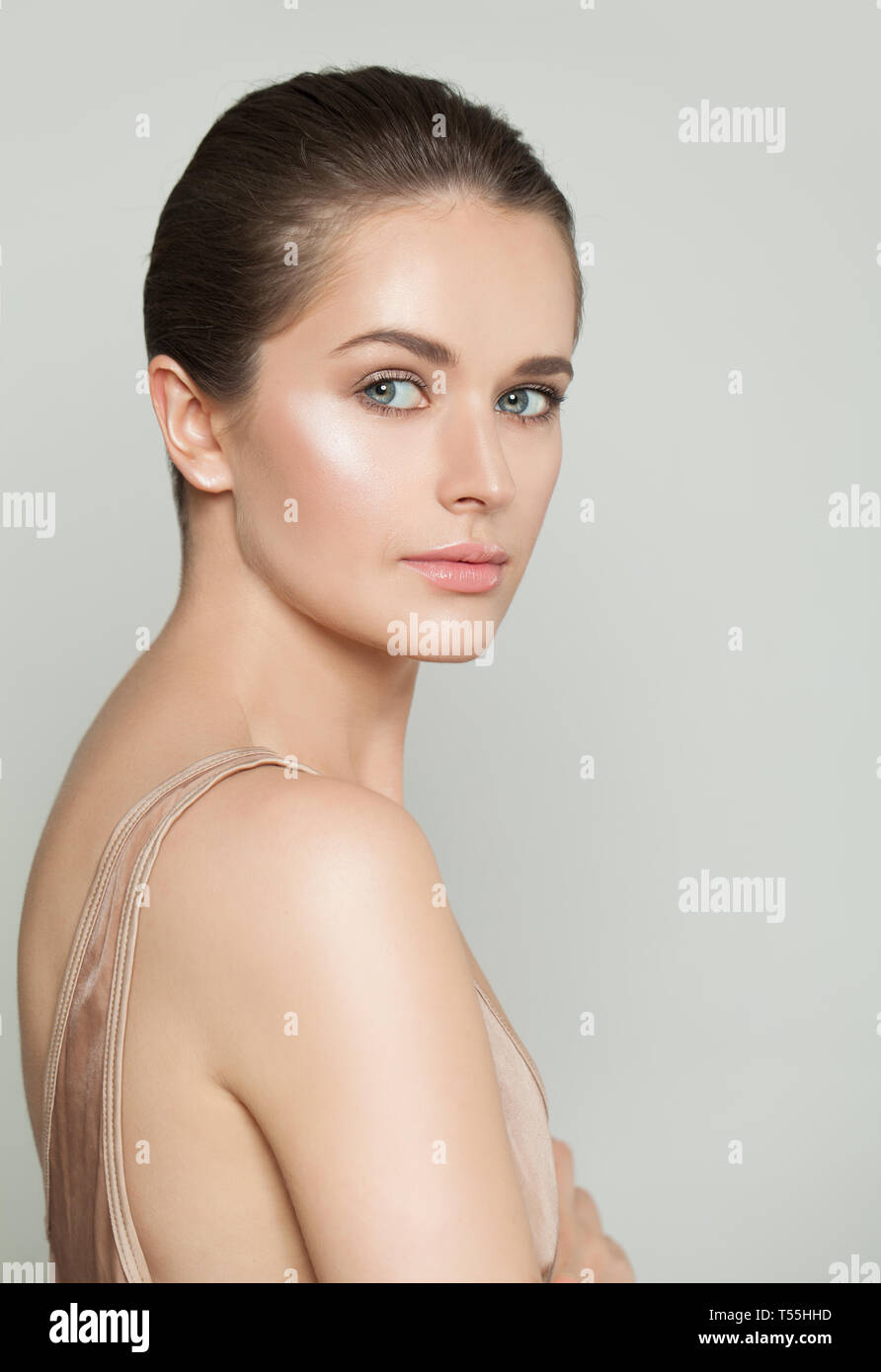 Cute healthy model with clear skin. Skincare concept Stock Photo - Alamy