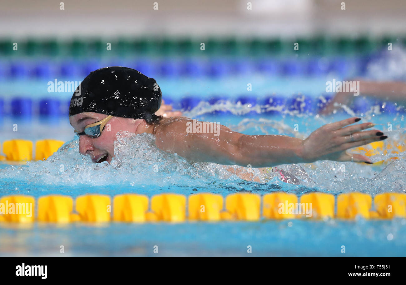 Alys Thomas in the heats of the Women's Open 100m Butterfly during day ...
