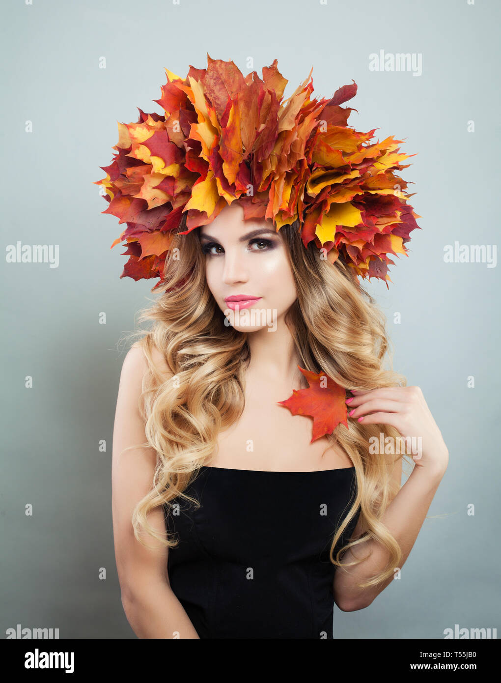 Beautiful female model. Autumn woman portrait Stock Photo - Alamy