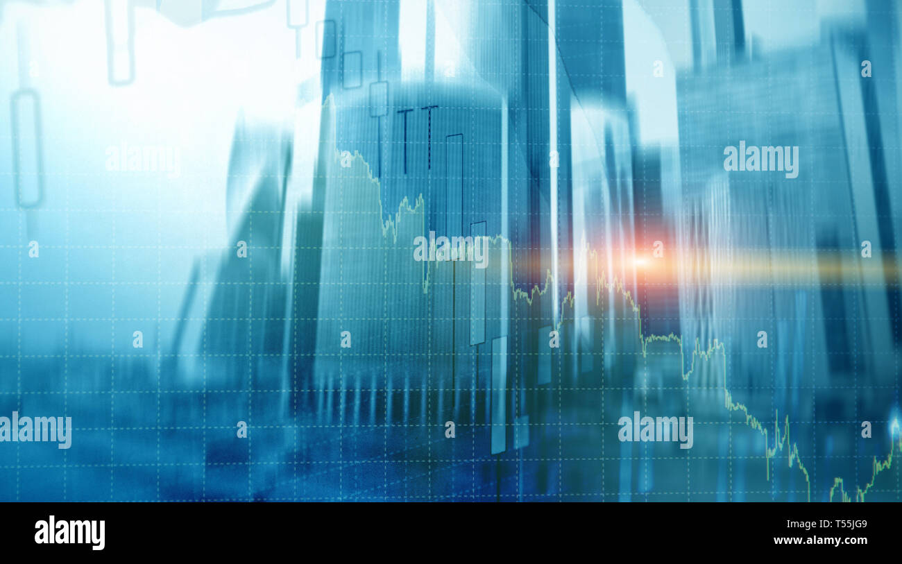 Universal finance abstract background Economic growth graph chart on ...