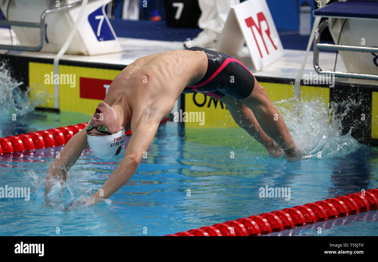 Harry Noble in the heats of the Mens Open 200m Backstroke during day ...