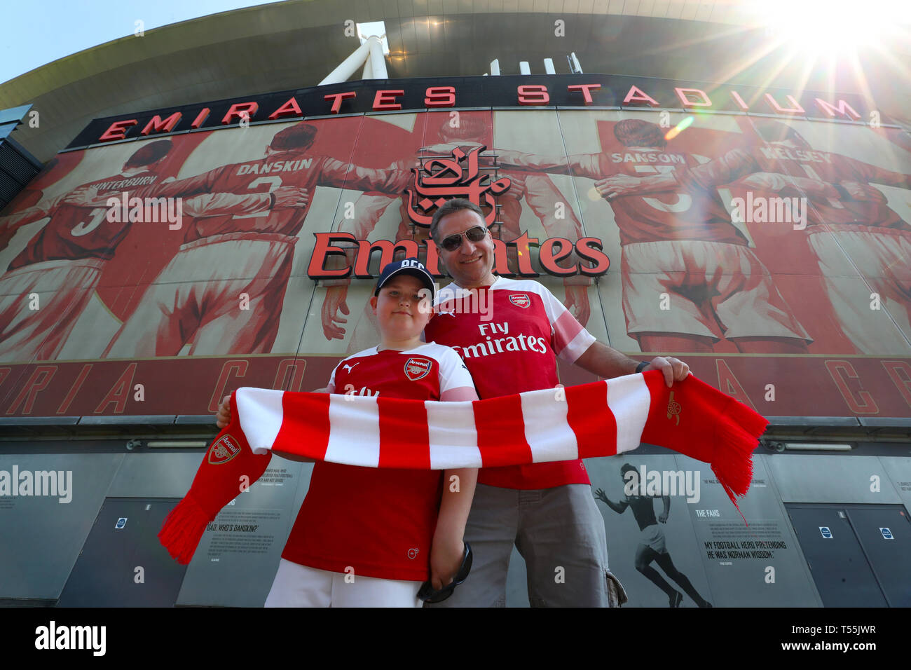 Arsenal fans arriving ahead of the Premier League match at The Emirates ...