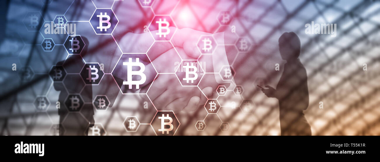 Bitcoin, Blockchain concept on server room background Stock Photo - Alamy