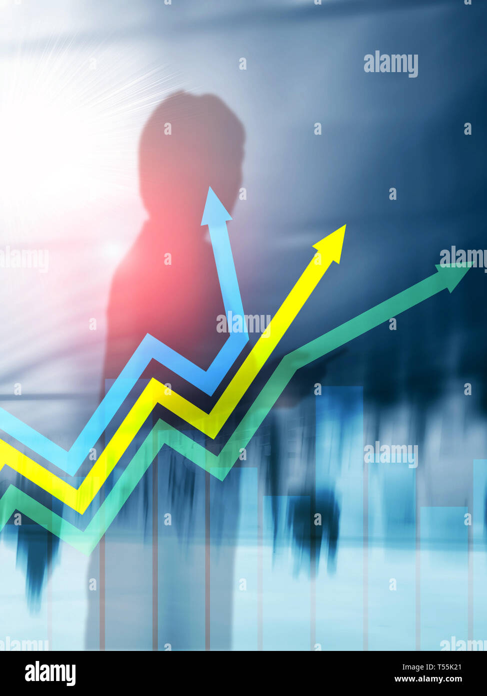 Financial growth arrows graph. Investment and trading concept. Abstract ...
