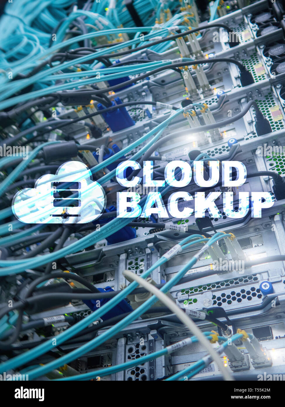 Cloud backup. Server data loss prevention. Cyber security Stock Photo ...