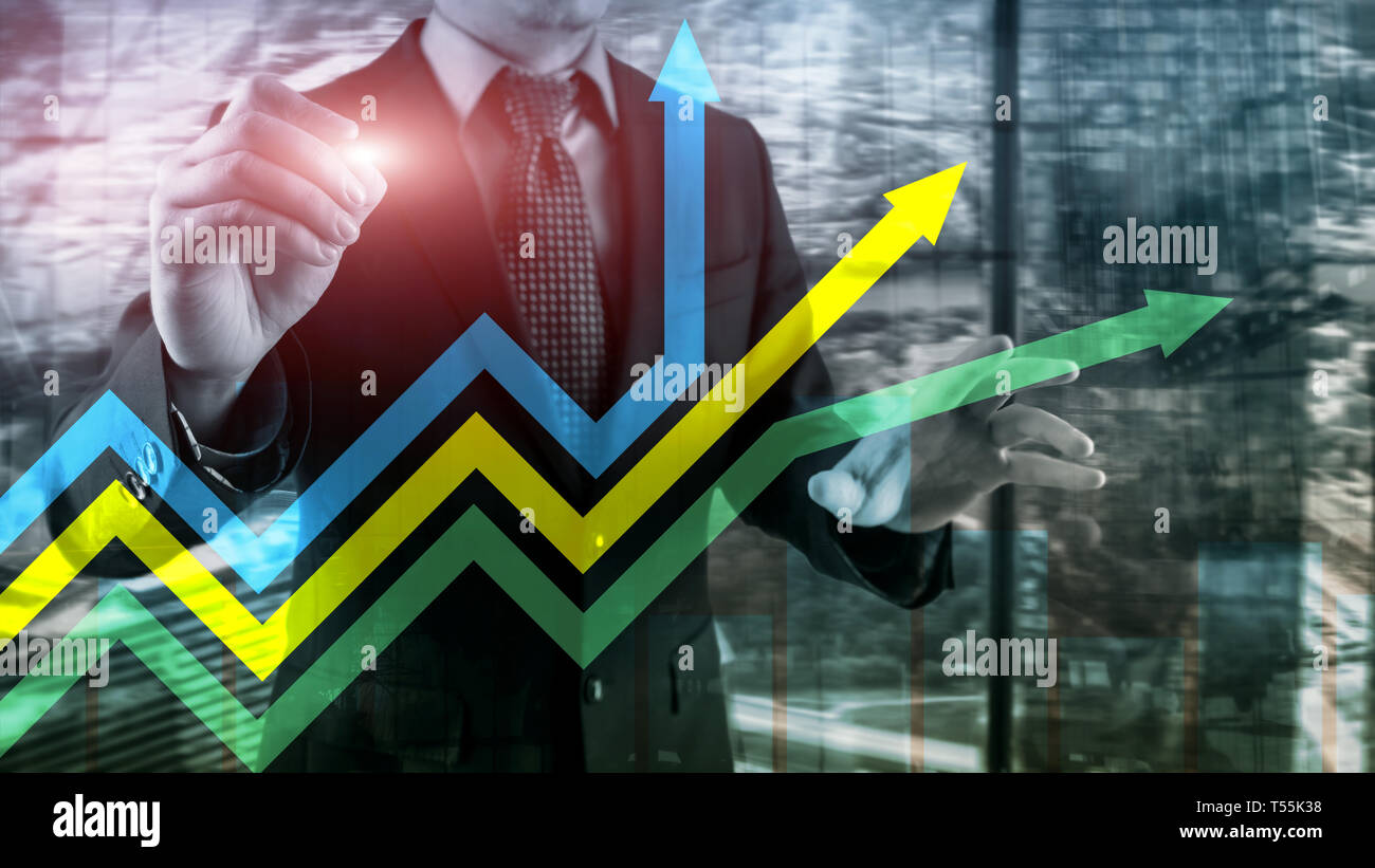 Financial growth arrows graph. Investment and trading concept Stock ...