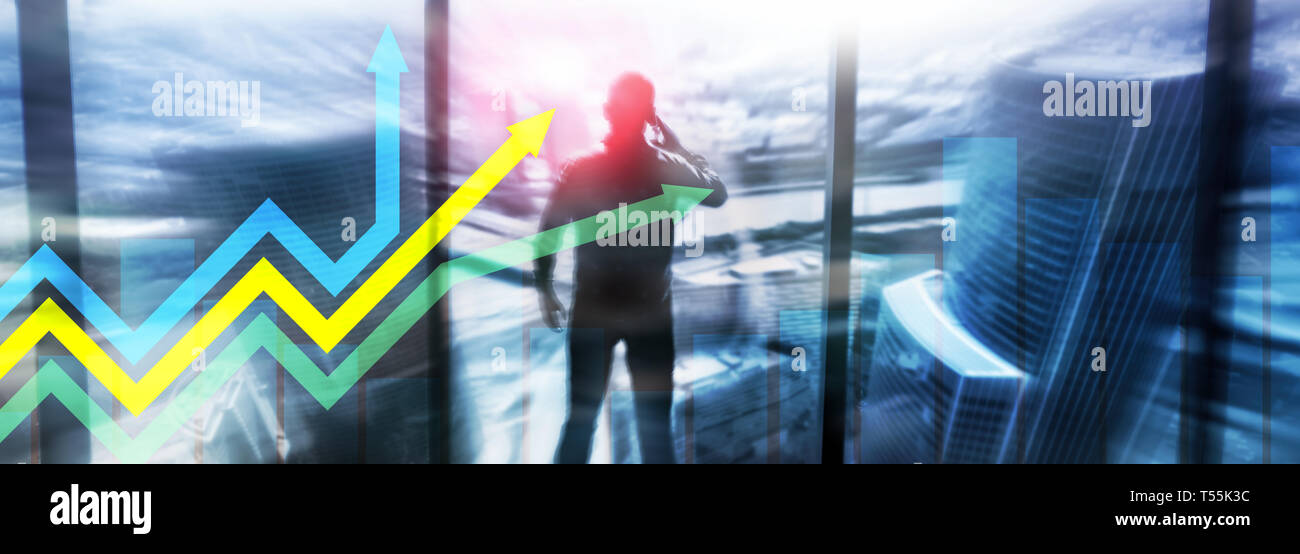 Financial growth arrows graph. Investment and trading concept Stock ...