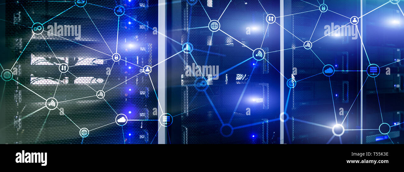 Telecommunication concept with abstract network structure and server ...