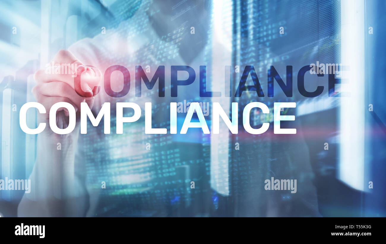 Compliance diagram with icons. Business concept on abstract background ...