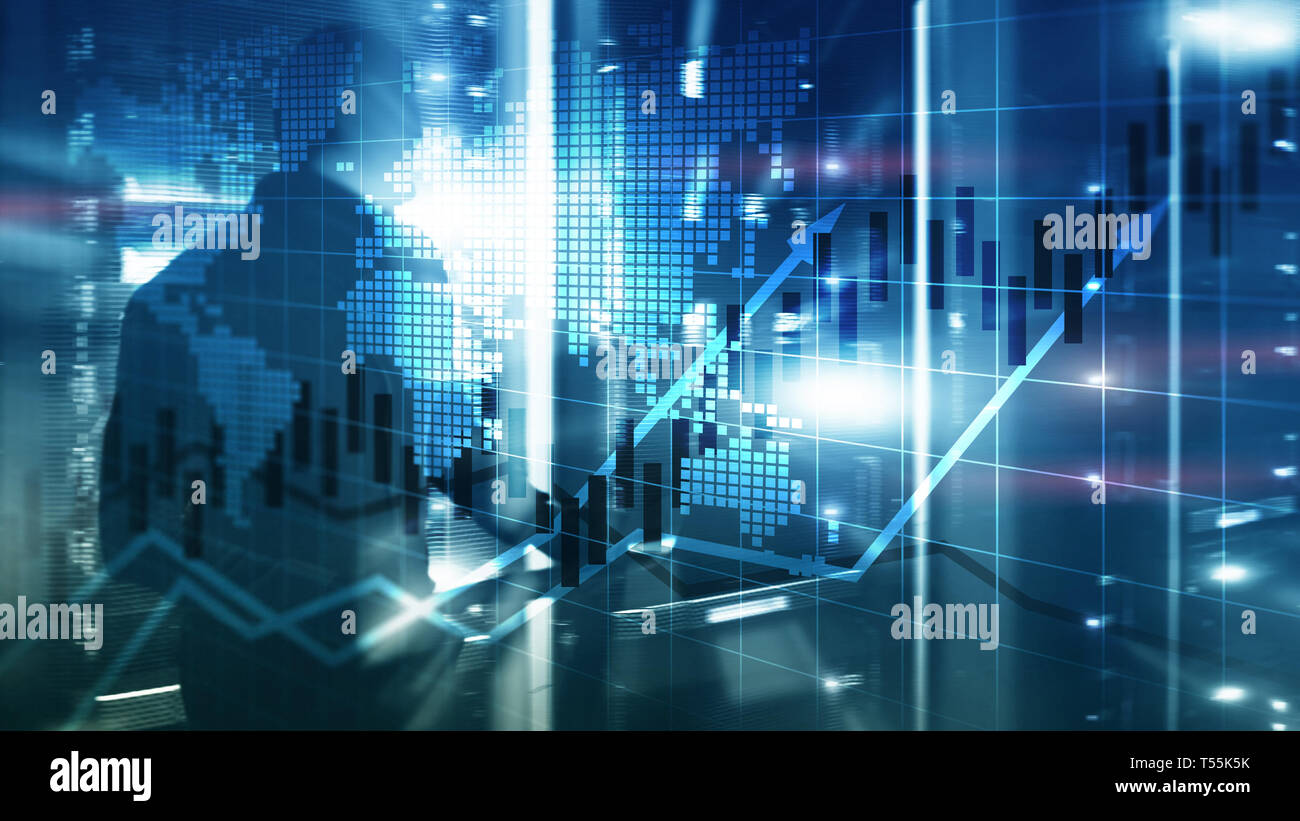 Financial Stock Market Graphs Candle Chart ROI Return On Investment ...