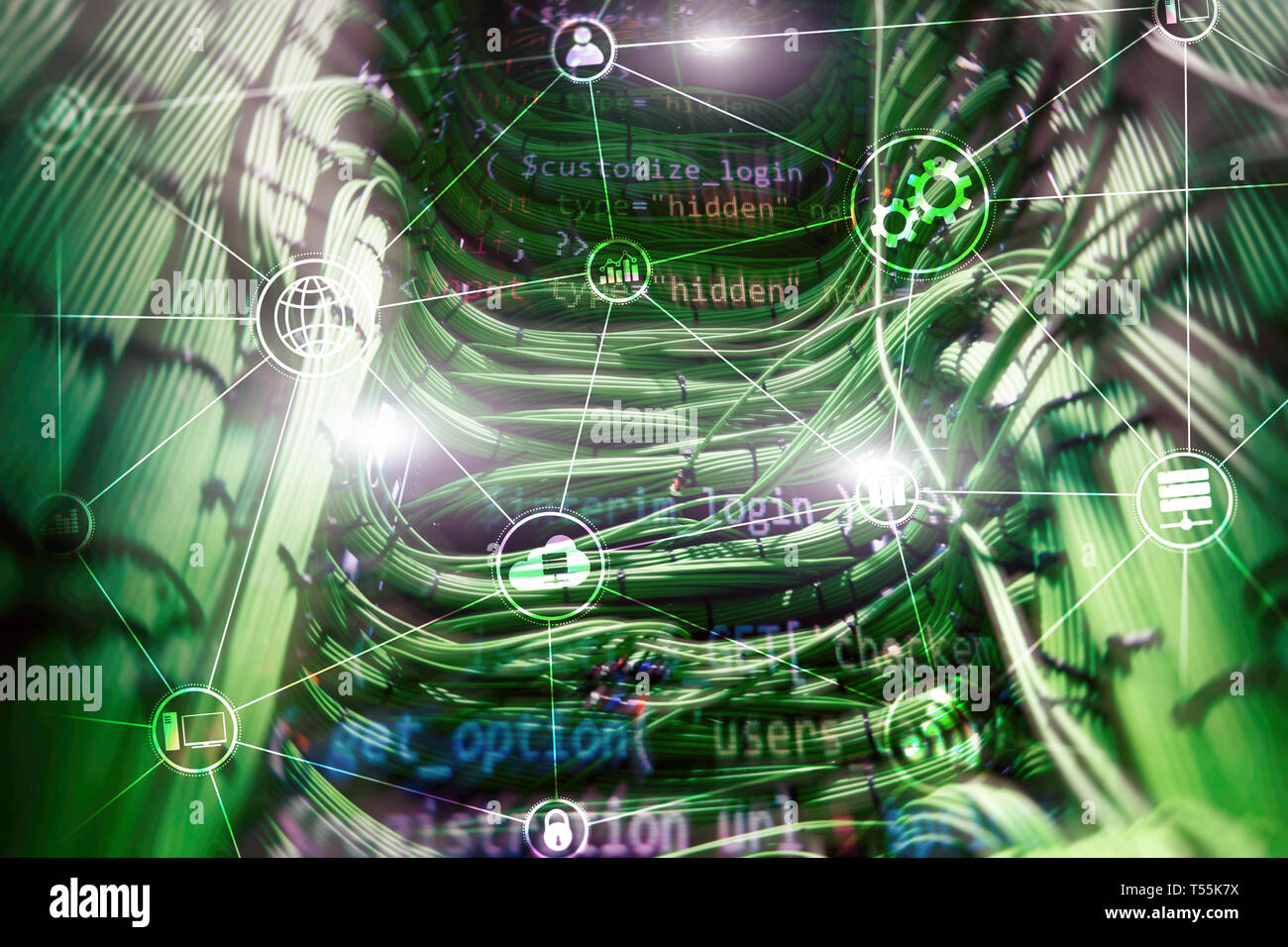 Technology infrastructure cloud computing and communication. Internet ...