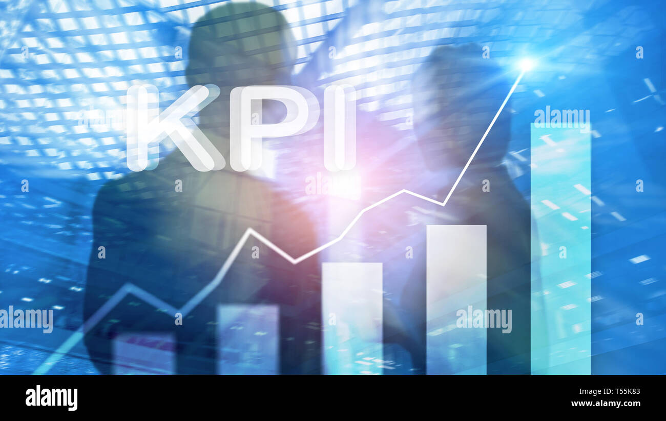 KPI - Key performance indicator graph on blurred background Stock Photo ...