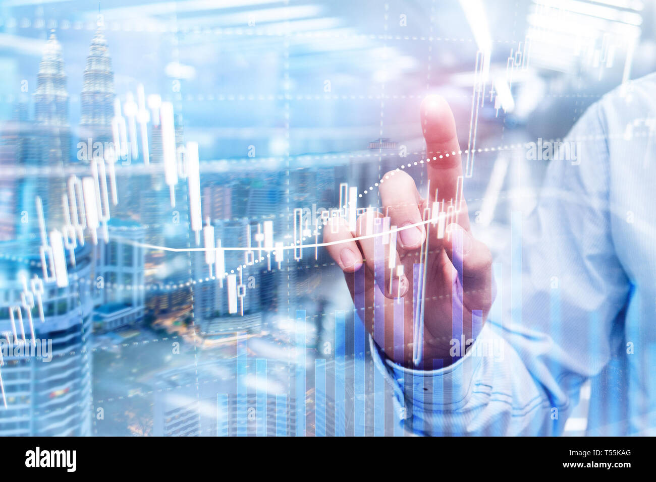 Forex trading, Financial market, Investment concept on business center ...