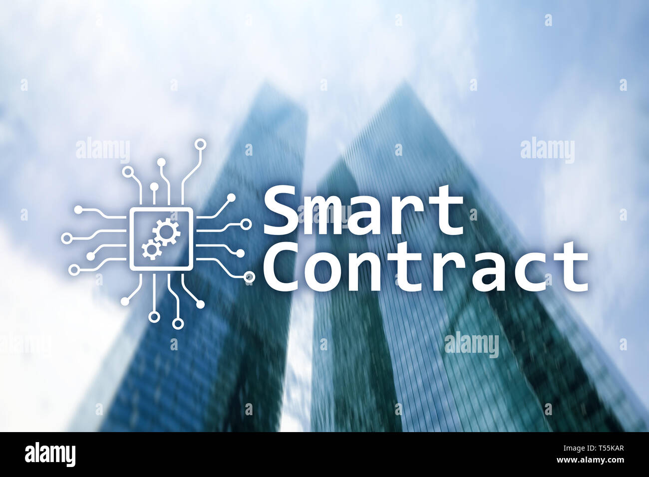 Smart contract, blockchain technology in business, finance hi-tech ...