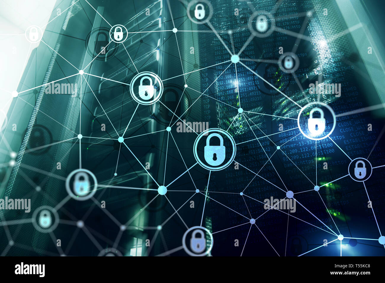 Cyber security, information privacy, data protection concept on modern ...