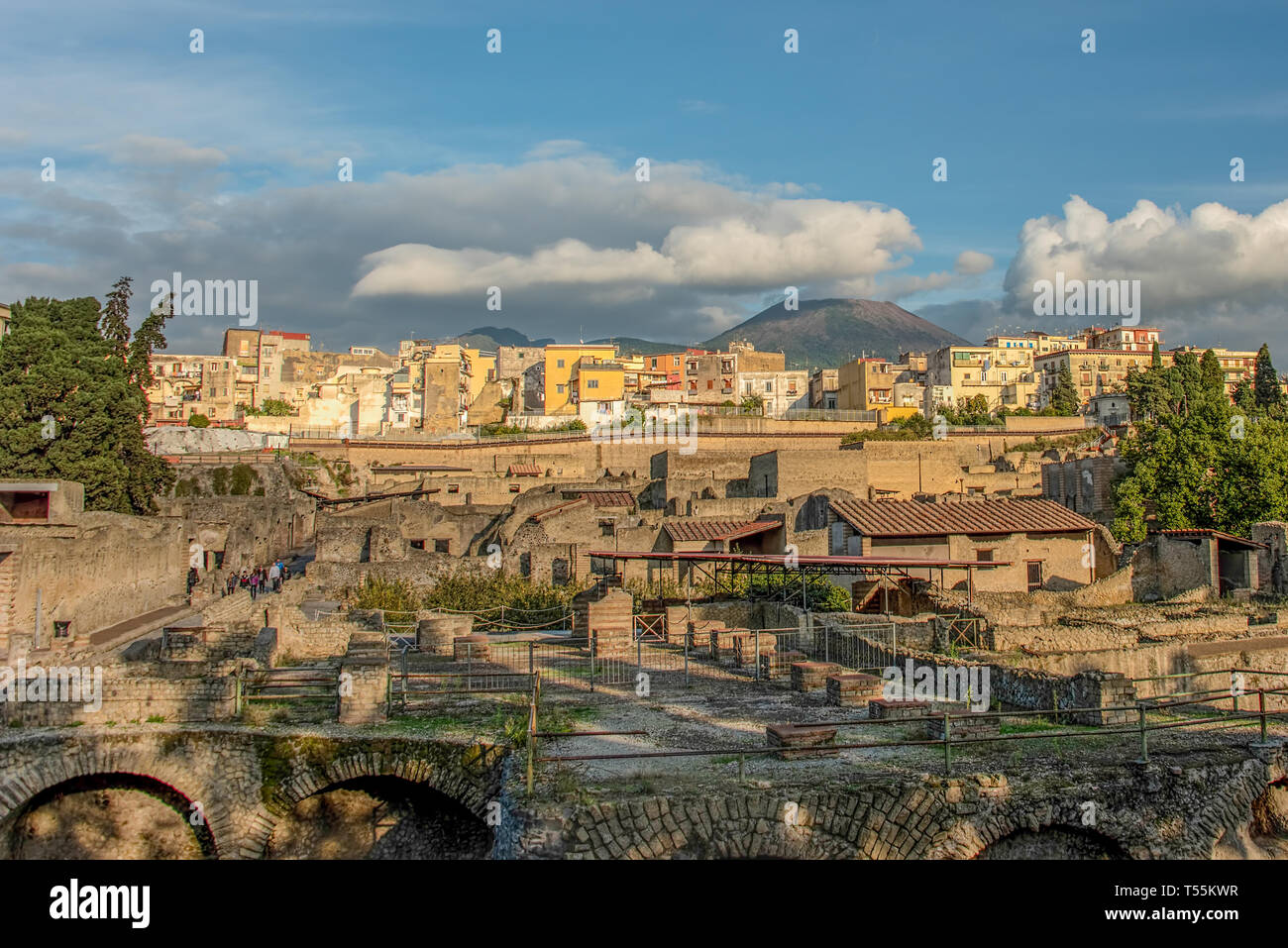 Herculaneum destroyed by volcanic pyroclastic flows in 79 AD, Roman ...