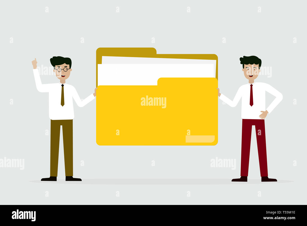 business man with big folder, flat animation design Stock Photo - Alamy