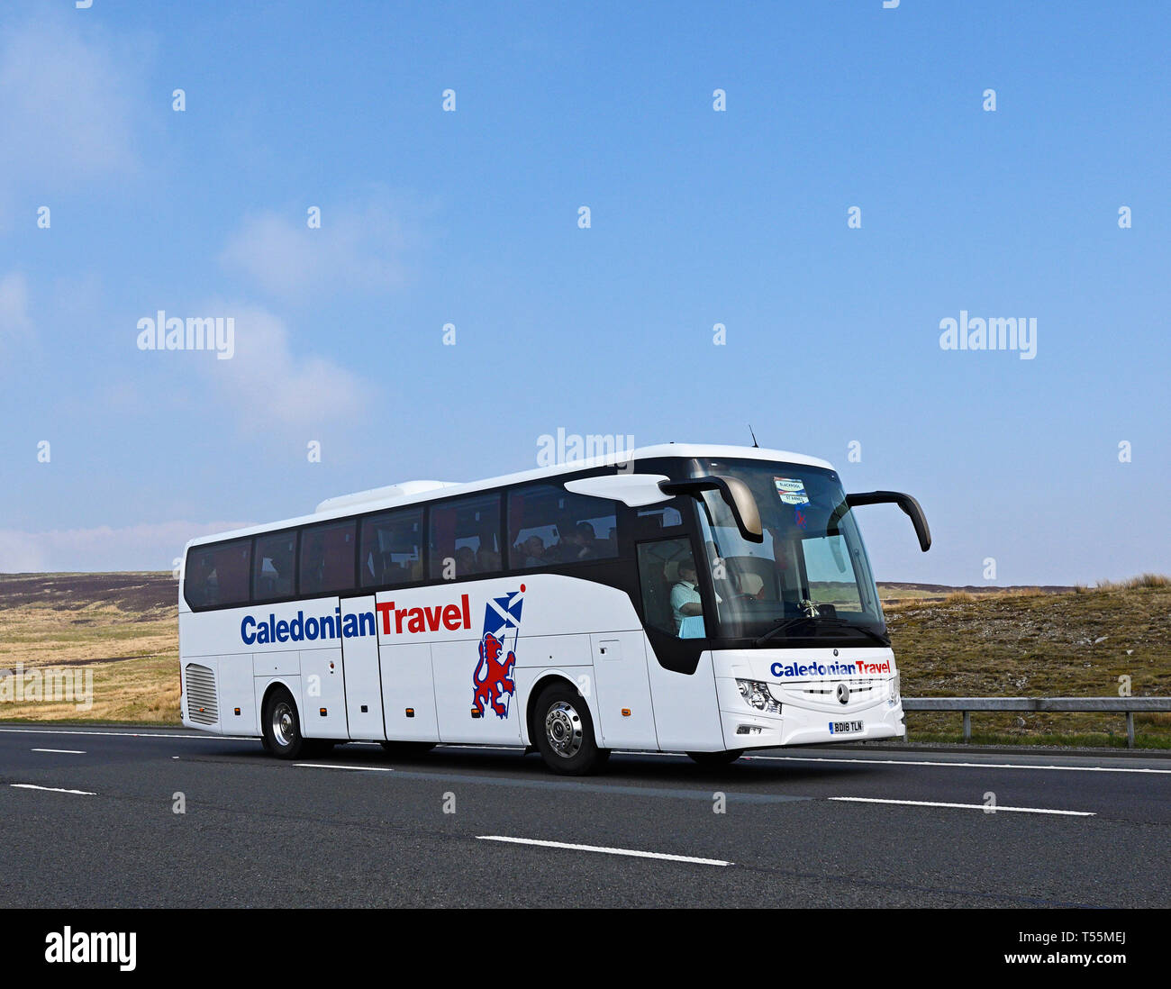 Caledonian Travel Motorcoach. M6 Motorway, Southbound, Shap, Cumbria ...