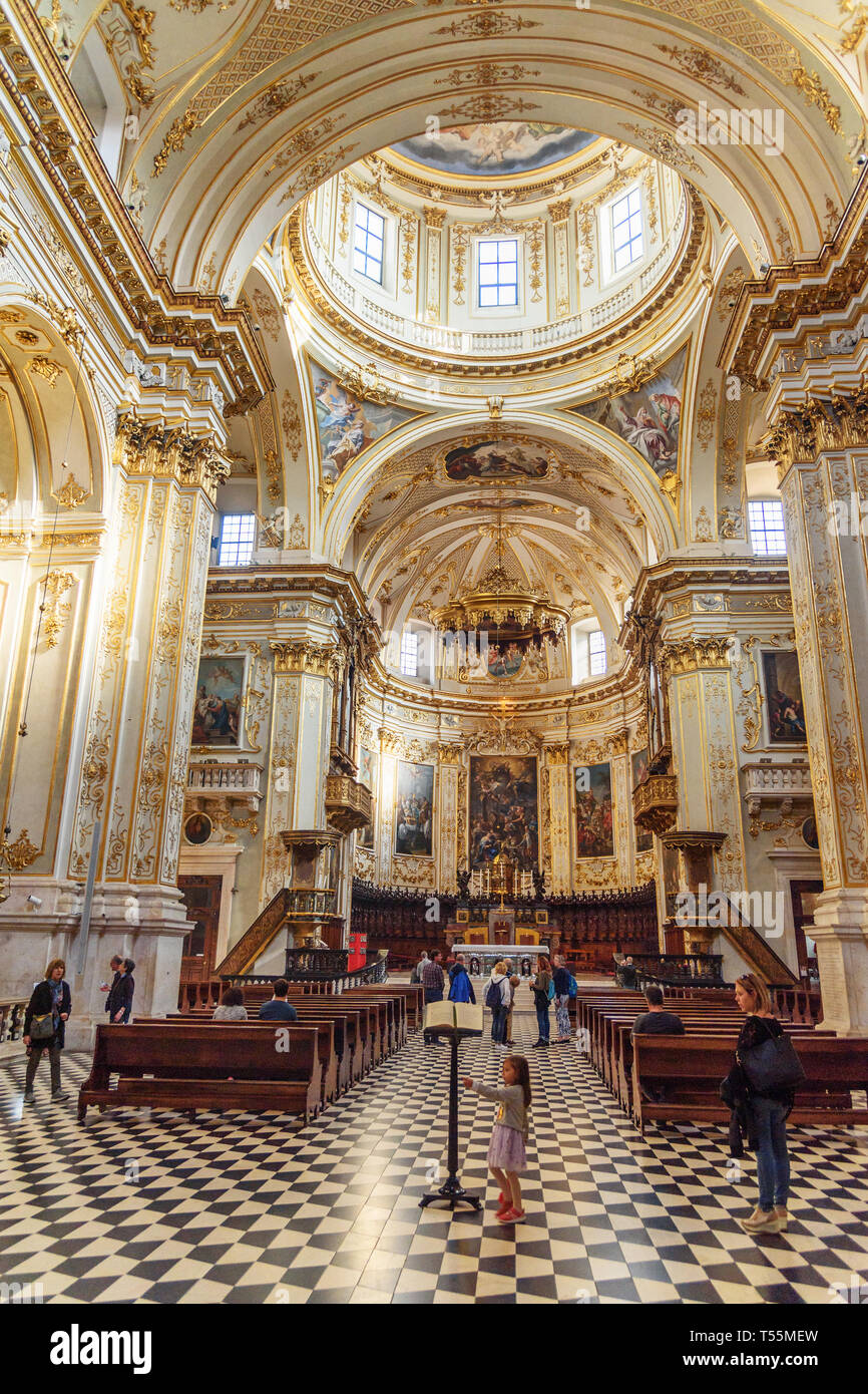 Bergamo, Italy - October 18, 2018: Interior of Bergamo Cathedral or ...
