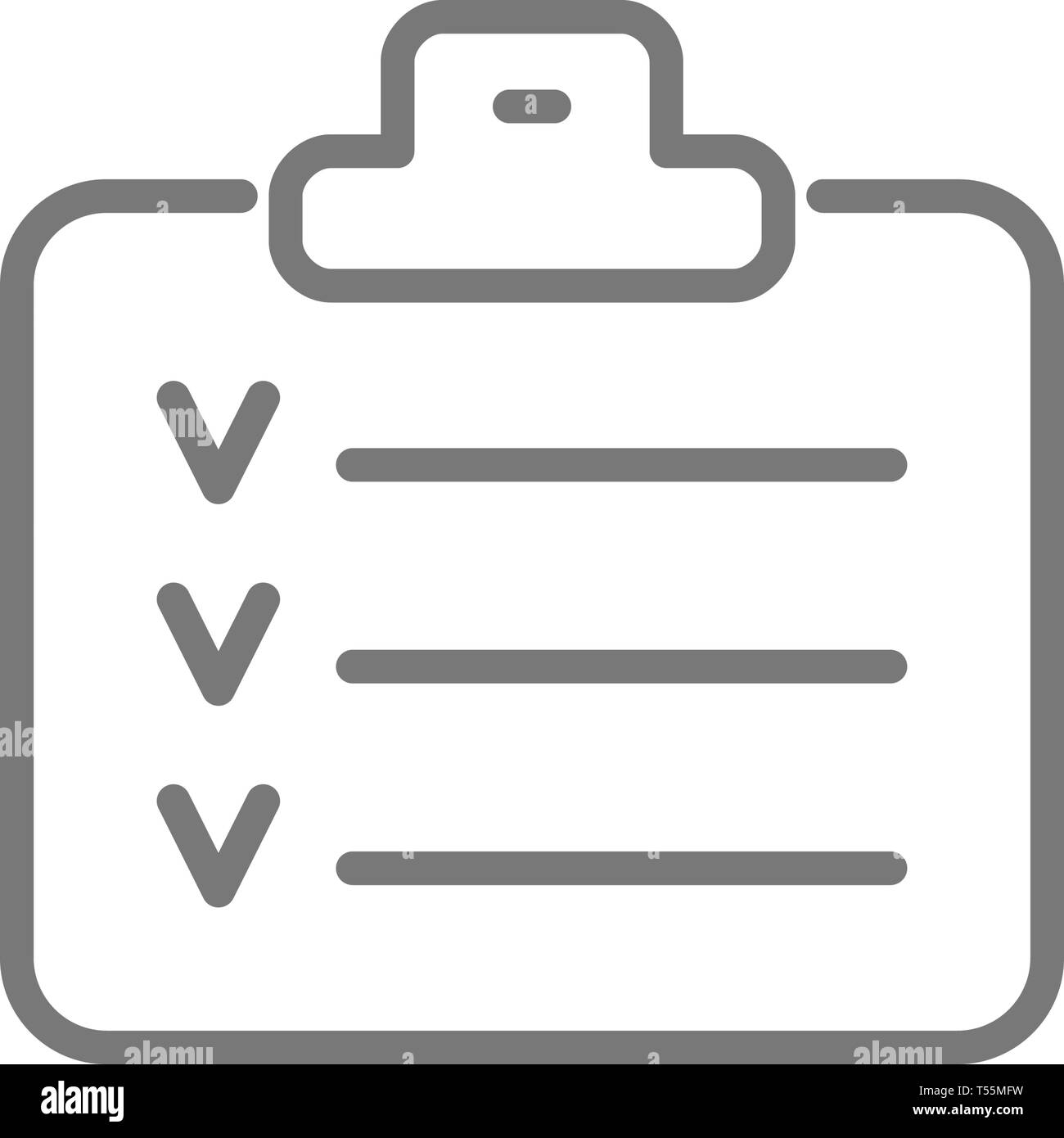 Check list, planner, schedule, notebook line icon Stock Vector Image ...