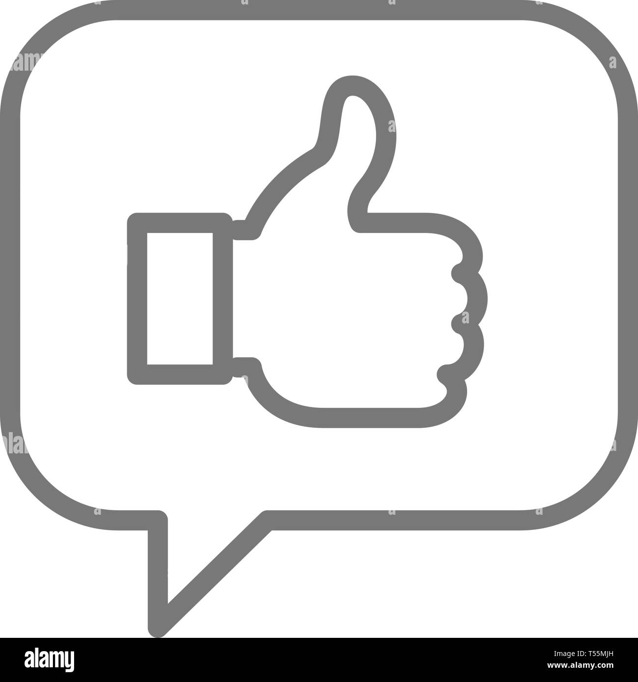 Positive feedback, like, thumb up in chat line icon Stock Vector Image ...