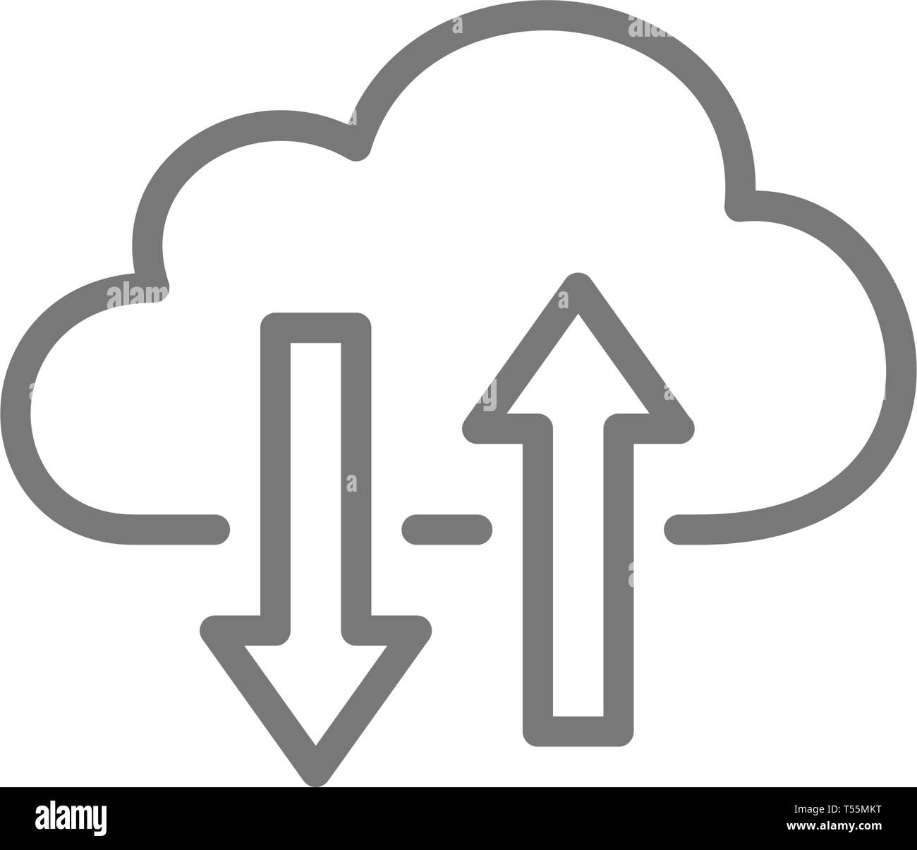 Cloud computing, data transfer line icon Stock Vector Image & Art - Alamy