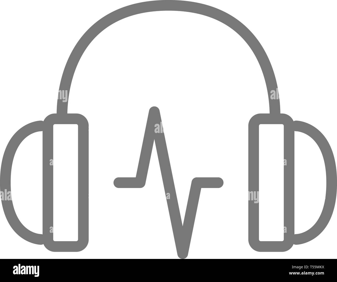 Headphone with sound wave line icon Stock Vector Image & Art - Alamy