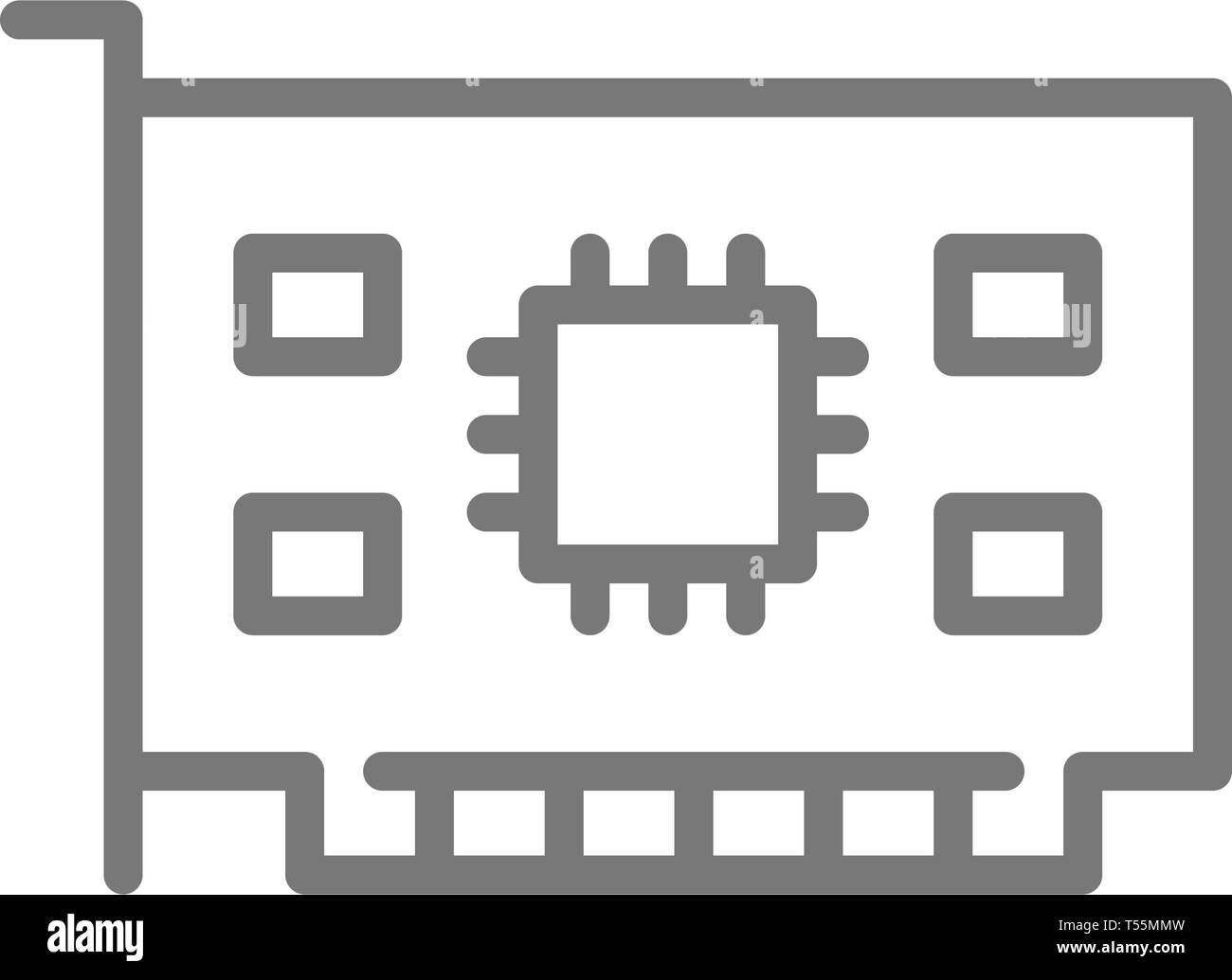 Video card icon outline hi-res stock photography and images - Alamy