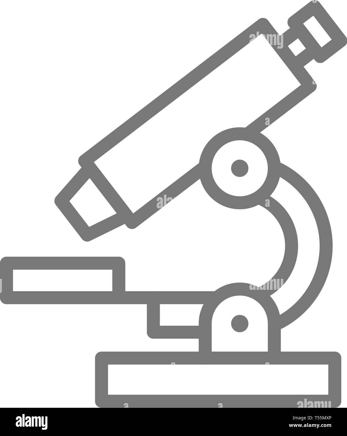 Laboratory microscope equipment pictogram vector Black and White Stock ...