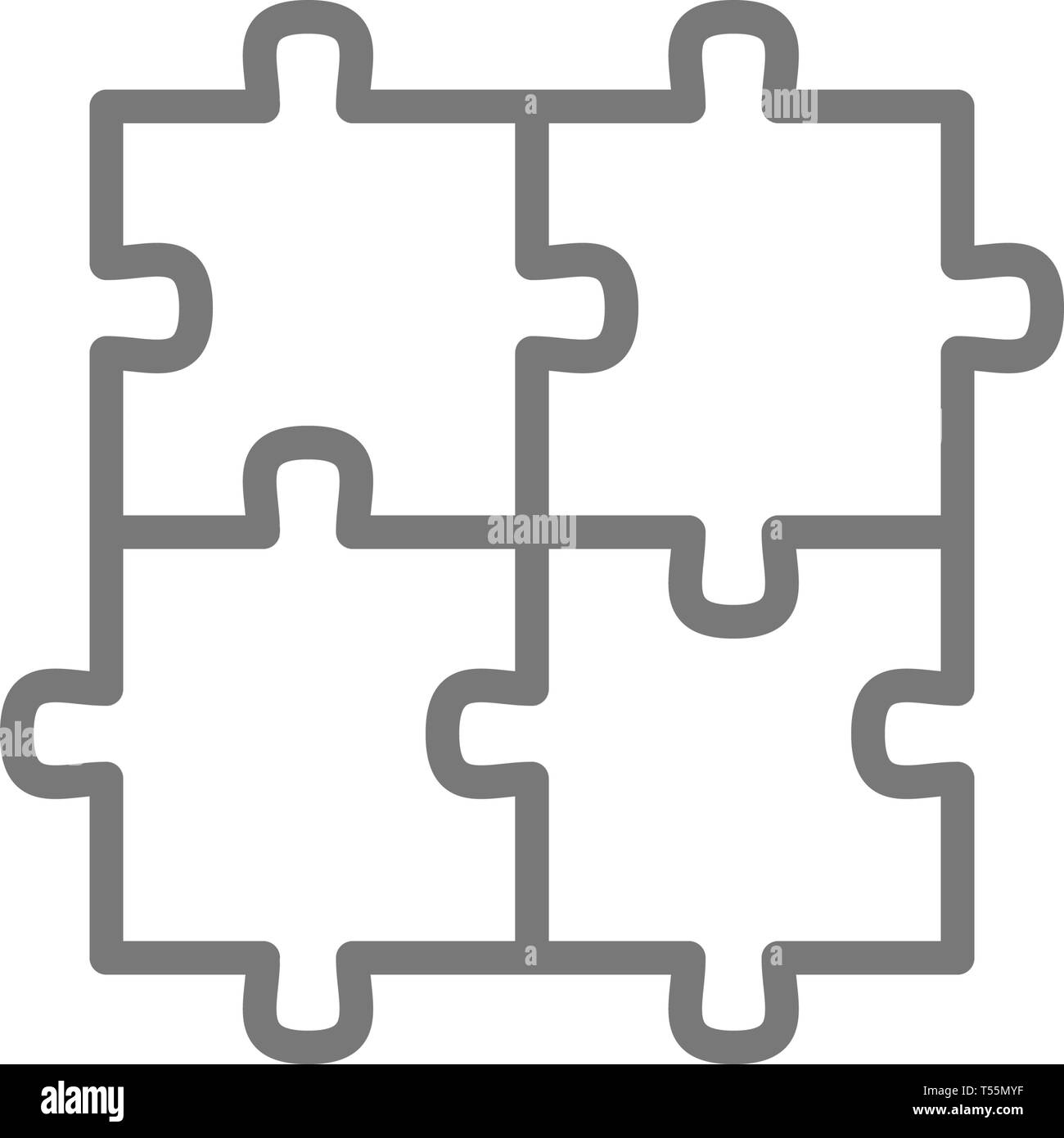 Puzzle, jigsaw, square, integrity, problem solving line icon Stock ...