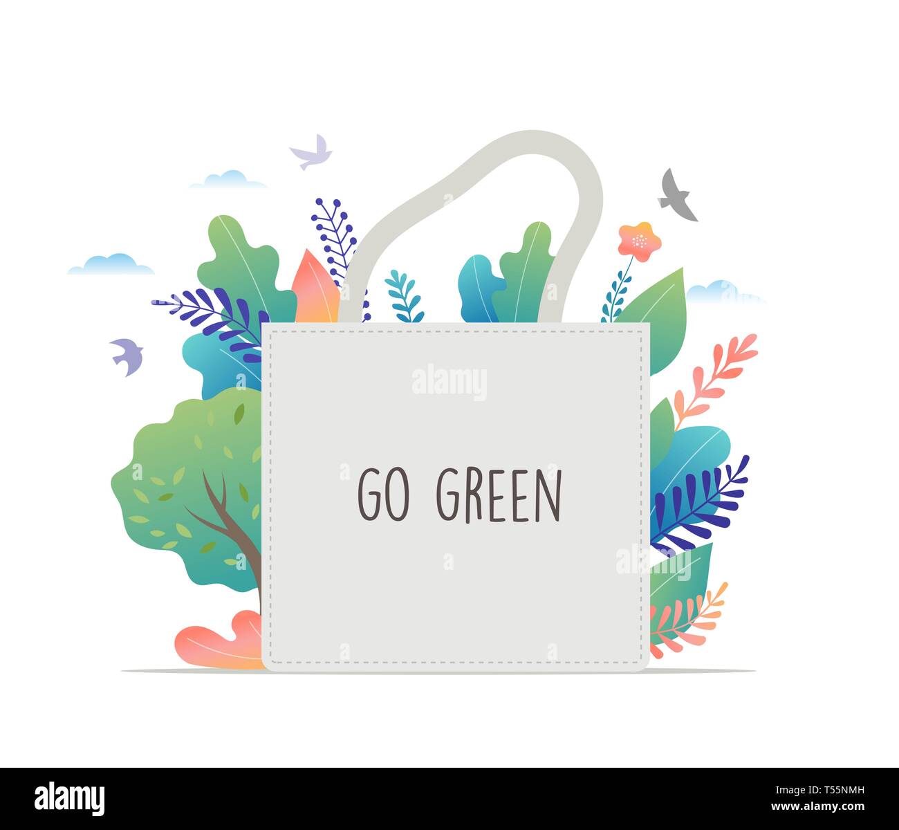 Zero Waste, environmental, go green concept design. Vector illustration ...