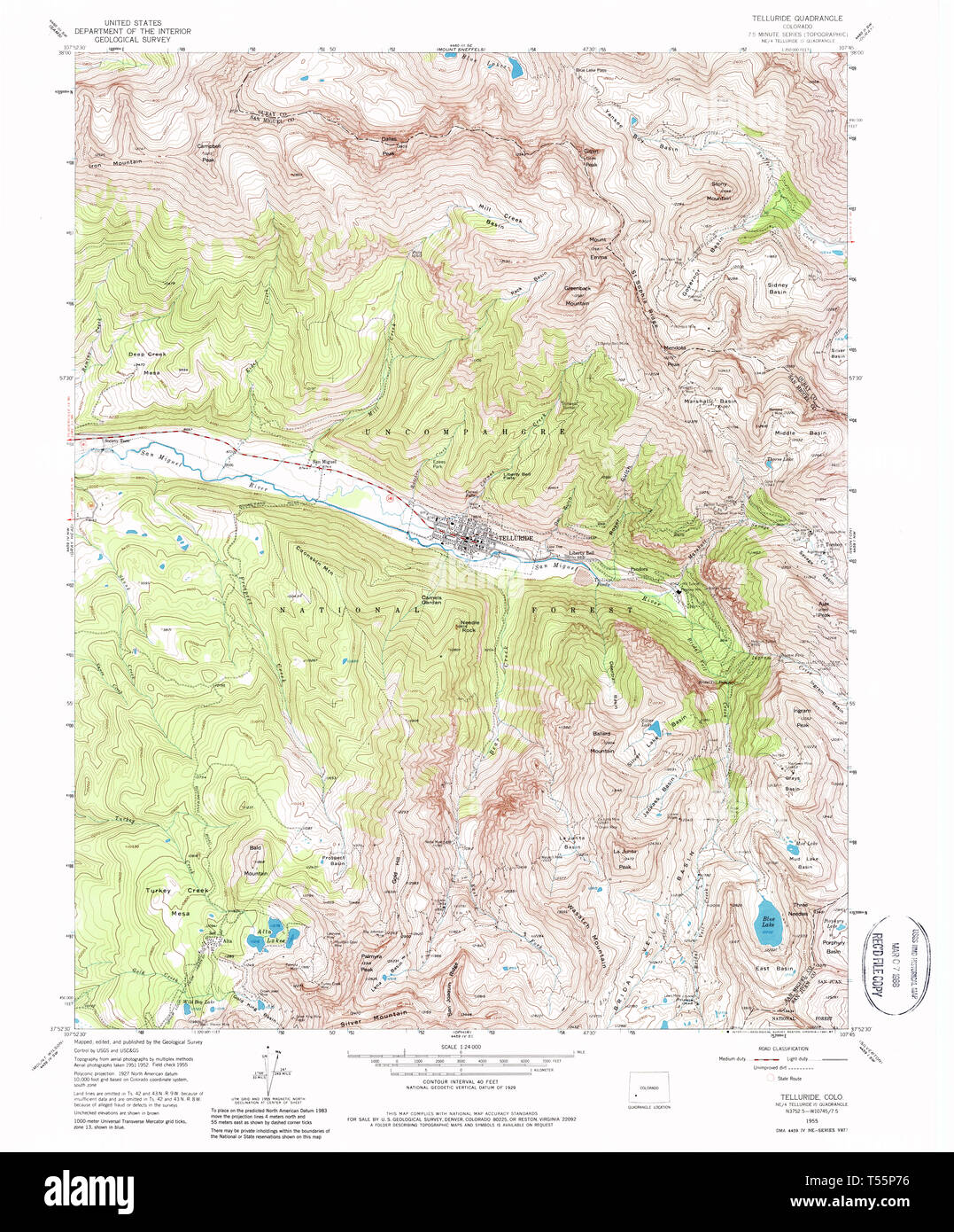 Telluride map hi-res stock photography and images - Alamy