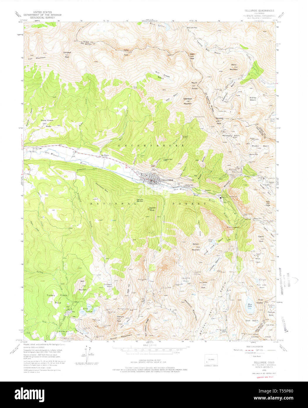 Telluride map hi-res stock photography and images - Alamy