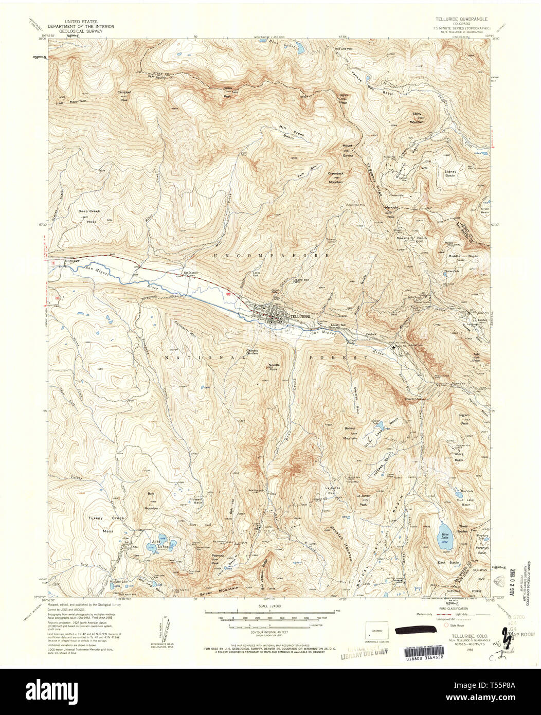 Map of telluride hi-res stock photography and images - Alamy