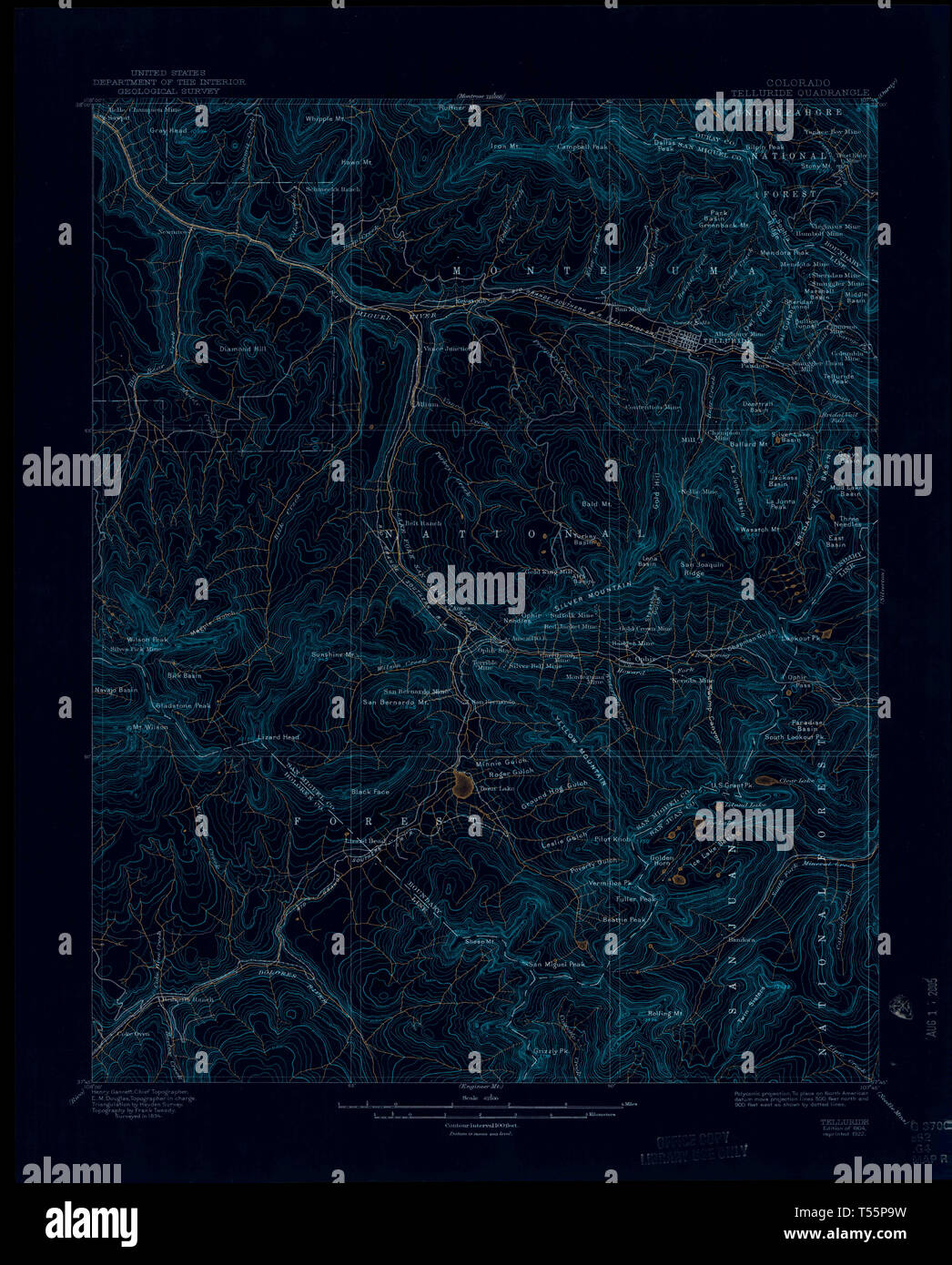 Map of telluride colorado hi-res stock photography and images - Alamy