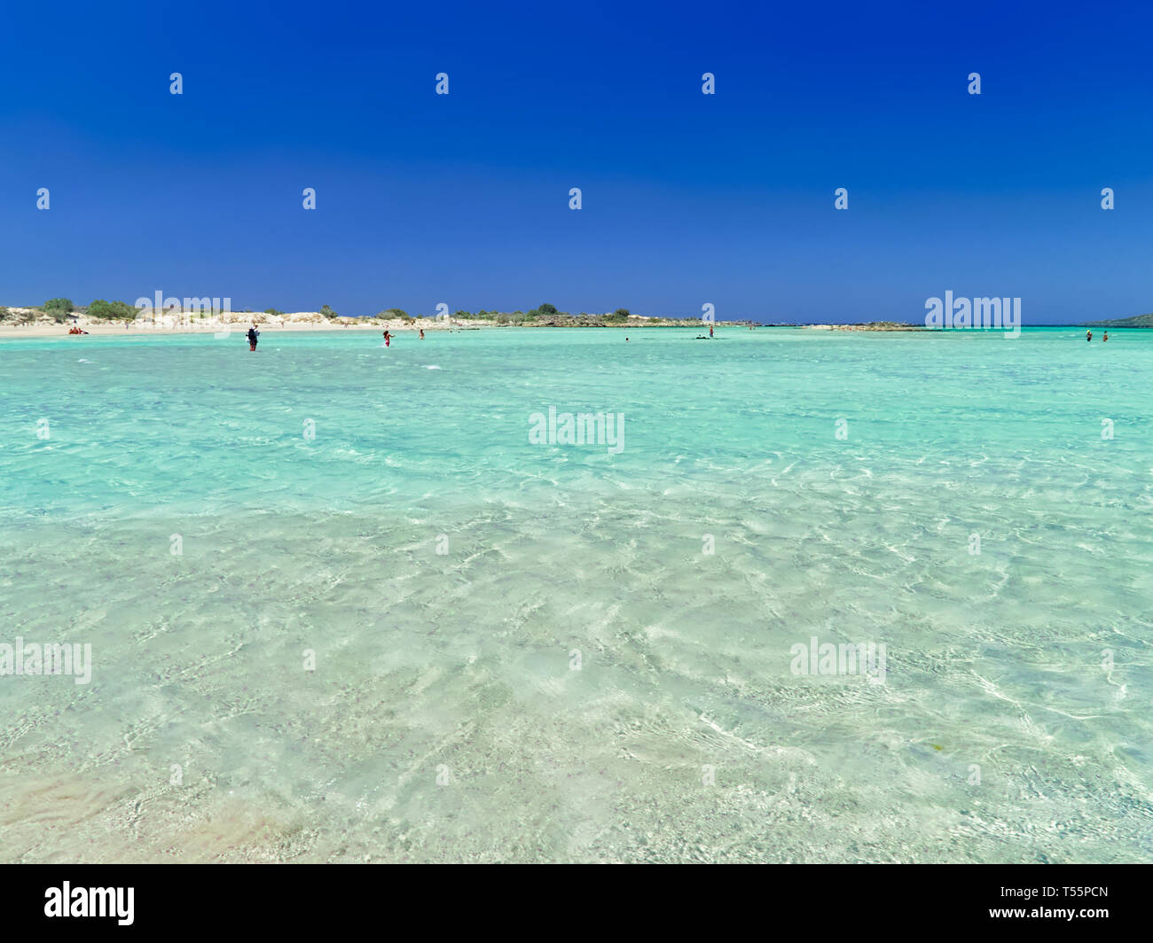 Elafonisi beach in Crete island, Greece. Beautiful turquise water ...
