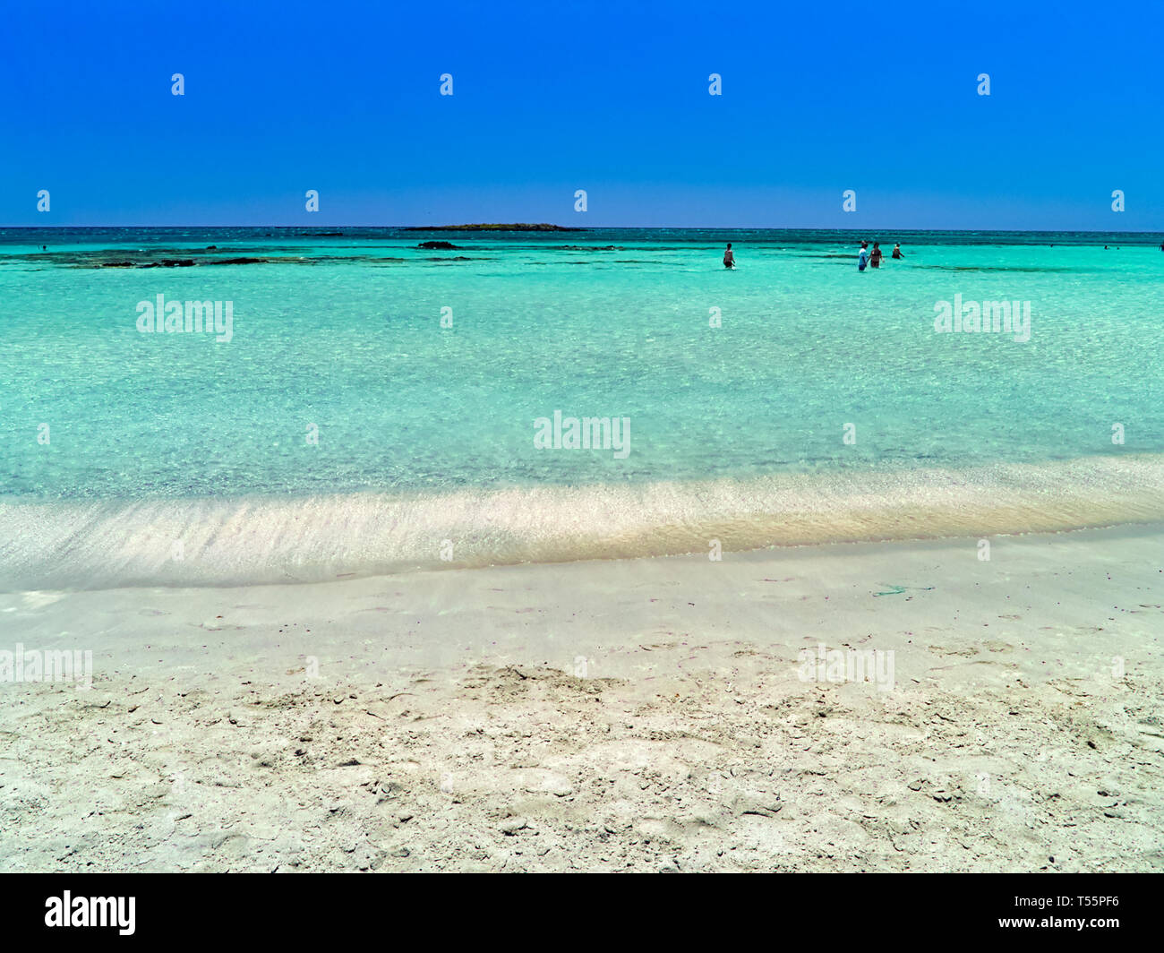 Elafonisi beach in Crete island, Greece. Beautiful turquise water ...