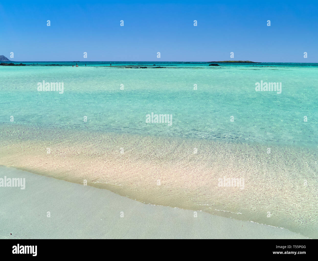 Elafonisi beach in Crete island, Greece. Beautiful turquise water ...