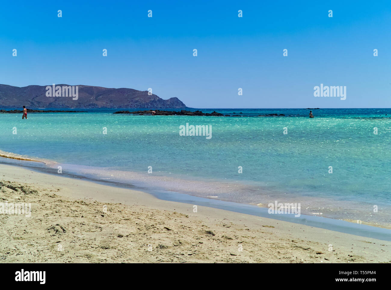 Elafonisi beach in Crete island, Greece. Beautiful turquise water ...