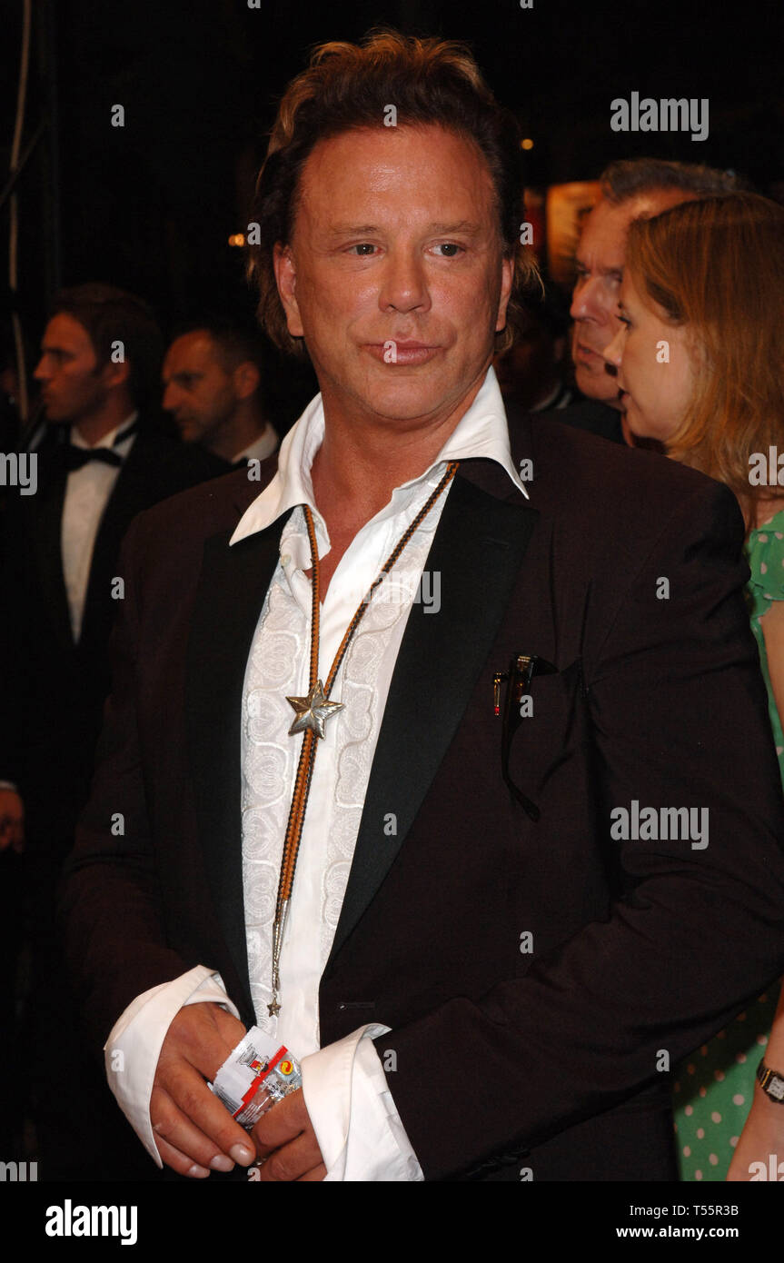 CANNES, FRANCE. May 18, 2005: Actor MICKEY ROURKE at the gala screening ...
