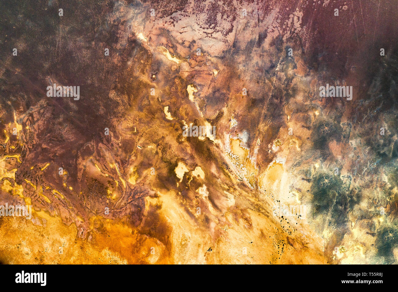 Patterns and colors of the Salt lake in Western Australia Stock Photo ...