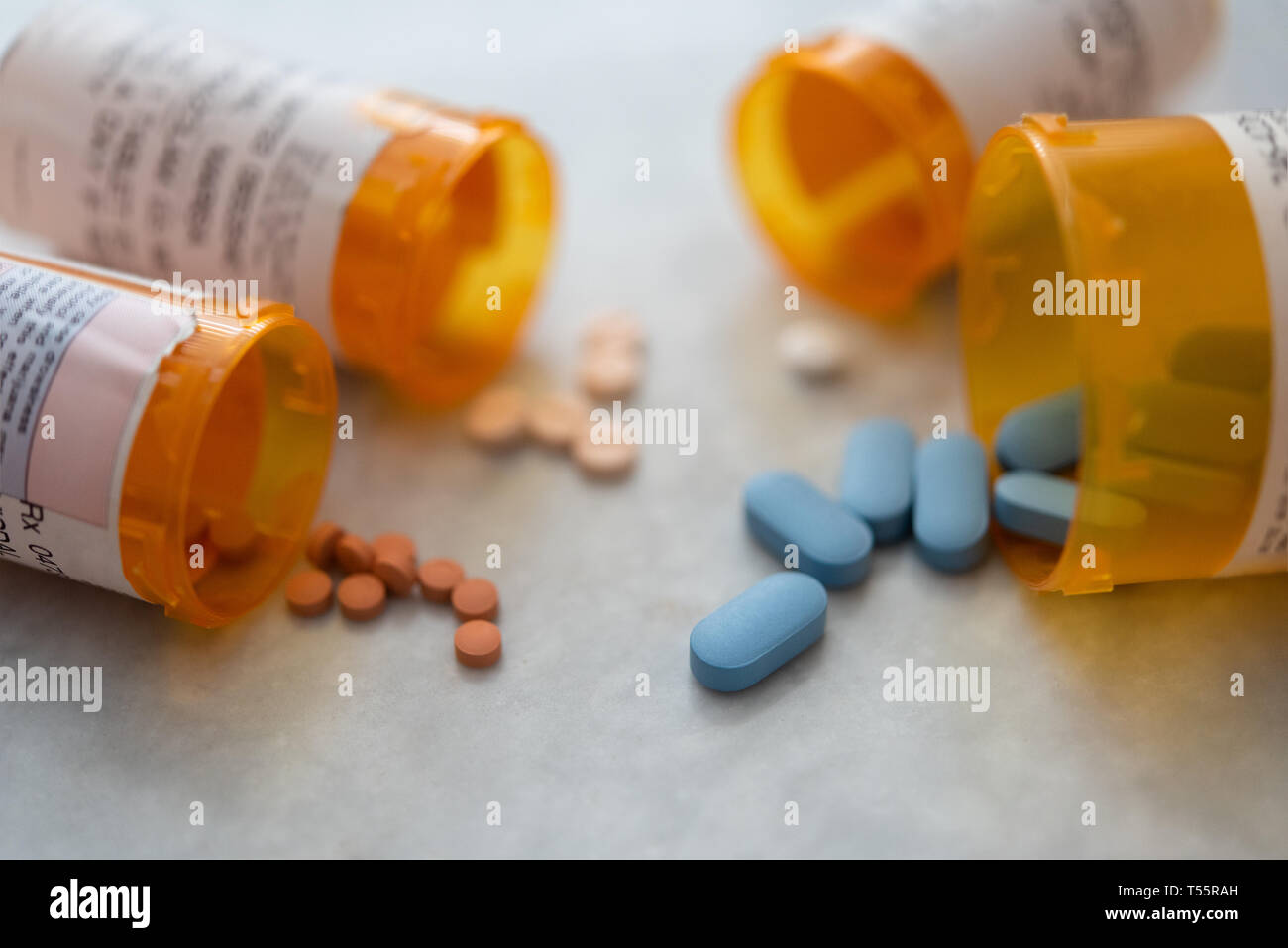Spilled pill bottles Stock Photo - Alamy