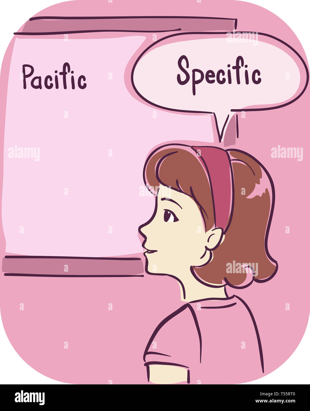 Illustration Of A Kid Girl Expressive Language Disorder Saying 